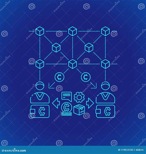 Blockchain Distributed Ledger Technology Illustration Stock Vector
