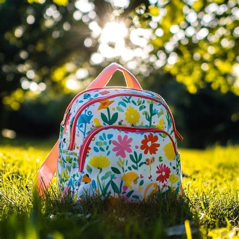 Free Sunlit Patterned Backpack Image Sunlight Backpack Grass