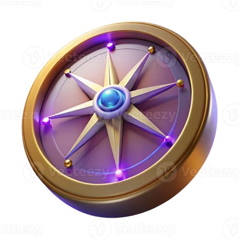 Wonderful Abstract 3d Render Golden Compass Illustration Professional
