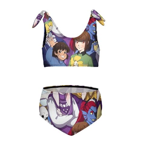 Undertale Poster Girls Swimsuits Set 2pcs Summer Holiday Bathing Suit Swimwear Bikini Set