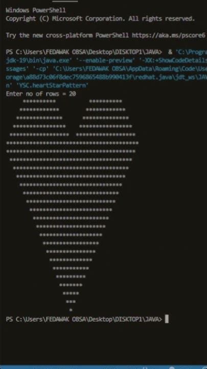 Heart 🤍star Pattern Java Program Java Pattern Shorts