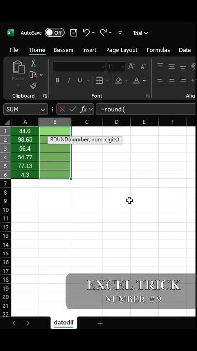 9 Excel Round Function Excel Exceltips Exceltricks Functions Office Microsoftexcel Youtube