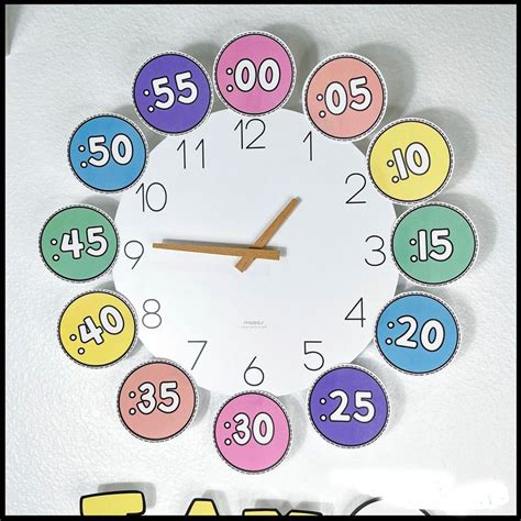 Bright Classroom Clock Labels 5 Minute Interval Clock Labe Inspire Uplift