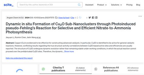 Dynamic In Situ Formation Of Cu 2 O Sub‐nanoclusters Through
