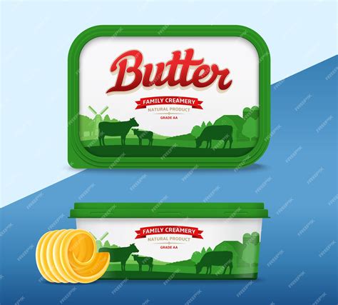 Premium Vector Butter Package Design Template