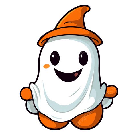 귀여운 유령은 주황색 마녀 모자를 쓴다 벡터 귀신 호박 할로윈 Png 일러스트 및 벡터 에 대한 무료 다운로드 Pngtree