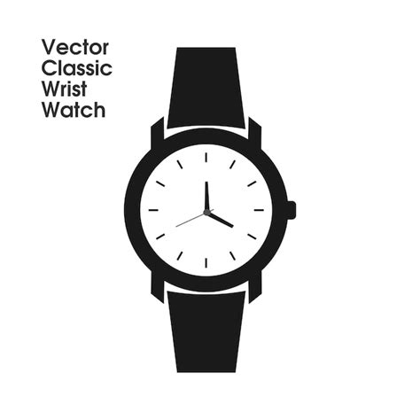 Premium Vector Vector Black And White Classic Wrist Watch Or Clock
