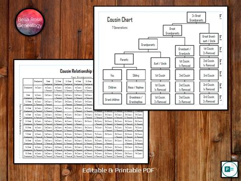 Cousin Relationship Charts Etsy