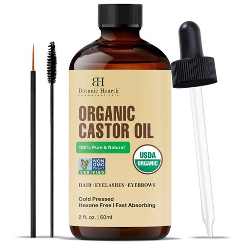 Botanic Hearth Usda Certified Organic Cold Pressed Castor Oil Pure