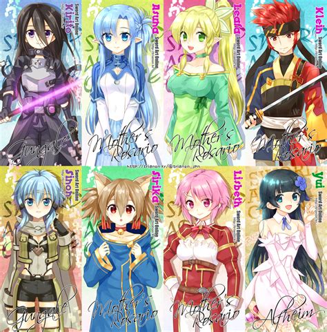 Asuna Kirito Sinon Leafa Silica And More Sword Art Online Drawn By Trianon Danbooru