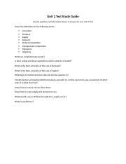 Unit Test Study Guide Docx Unit Test Study Guide Use The Questions And Information Below