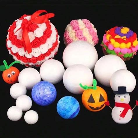 70pcs Assorted Size Smooth Styrofoam Balls White Polystyrene Foam Spheres For Home Decor Diy