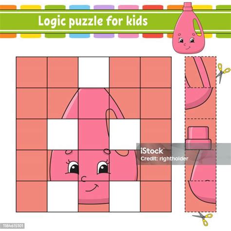 아이들을위한 논리 퍼즐 교육 개발 워크 시트 아이들을위한 게임을 학습 활동 페이지 유아용 유치원 수수께끼 귀여운 만화 스타일의 간단한 평면 고립 벡터 일러스트 0명에 대한