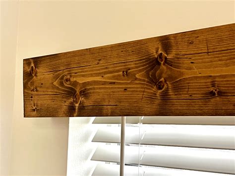 Rustic Farmhouse Wood Valance Cornice Customizable Wood Window