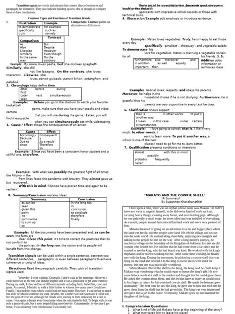 Transition Signal Handout Pdf God Heaven