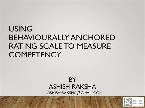 Behaviourally Anchored Rating Scale PPT