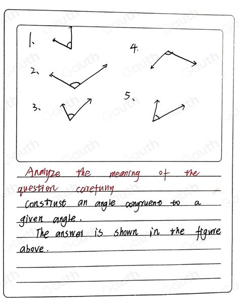 Solved Ii Construct An Angle Congruent To A Given Angle 4 5 Geometry