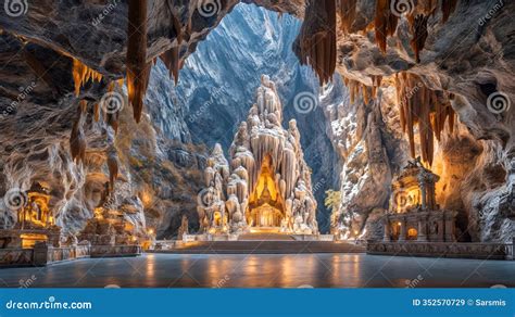 Underground Cave High Resolution Royalty Free Illustration