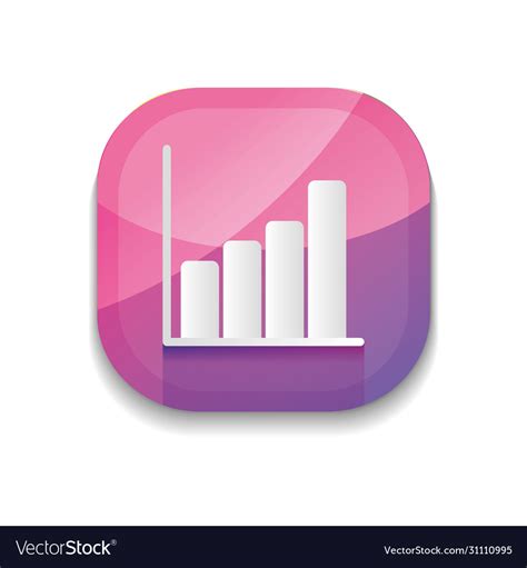 Mobile App Buttons Concept Graphic Bar Chart Icon Vector Image