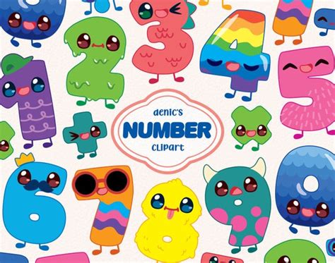 Cute Numbers Clipart 1