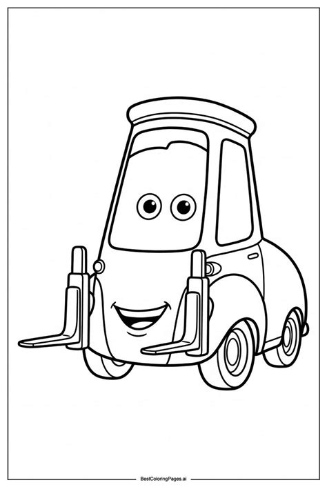 Disney Cars Guido Coloring Page Free Printable Bestcoloringpages Ai