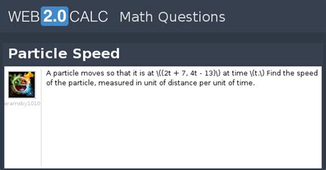View Question Particle Speed