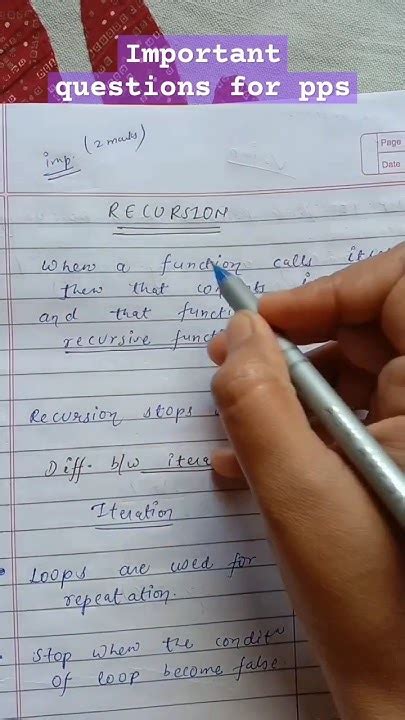 Recursion C Programming Important Questions Pps Ppspyq Aktu