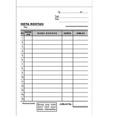 Contoh Form Nota Di Ms Excel Artofit