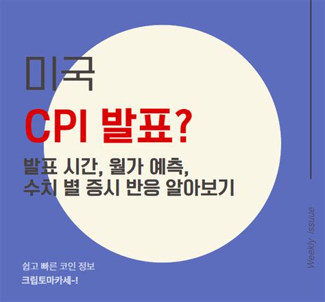 오늘 저녁 미국 Cpi 발표 예정 발표 시간 월가 컨센 증시 예상 반응 등 알아보기 Coba