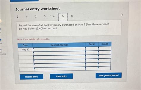 Solved Required Information Exercise 6 9 Algo Record