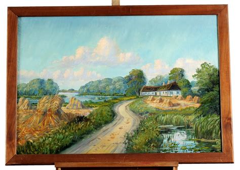 Venkovská Idyla Krásná Velká Olejomalba Signovaná Aukro