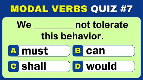 Modal Verbs Quiz Part 7 English Grammar Quiz YouTube