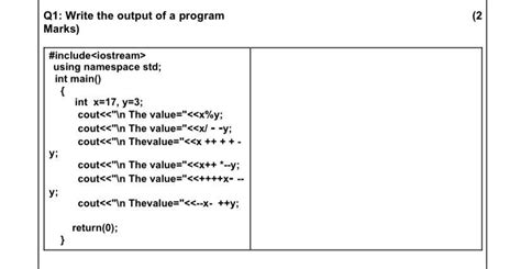 Solved Q1 Write The Output Of A Program Marks 2