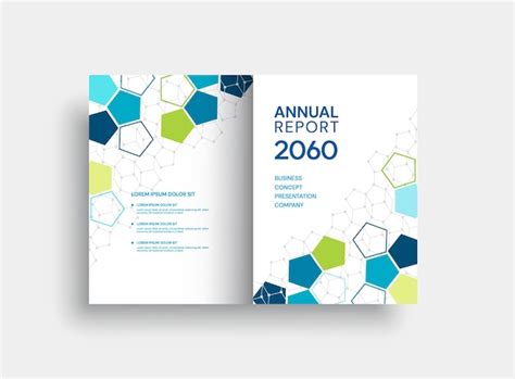 브로셔 템플릿 레이아웃 표지 디자인 연례 보고서 프리미엄 벡터