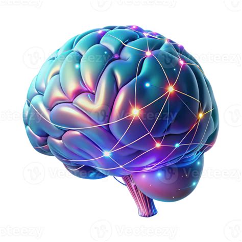 Beautiful Rustic A Holographic Projection Of A Human Brain Intricate Neural Pathways