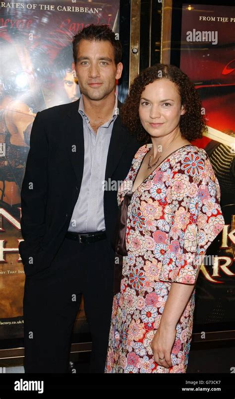 Star Of The Film Clive Owen And His Wife Sarah Jane Arrives For The