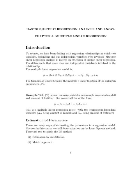 Chapter5 Multiple Linear Regression Pdf Linear Regression