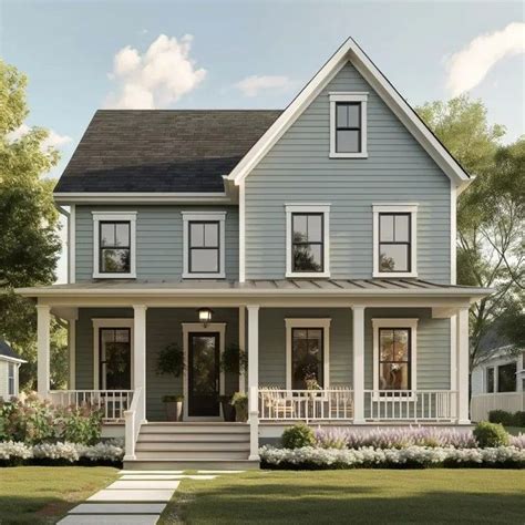 Blue Exterior House Colors With Brick Moody Blue House Exterior Sw