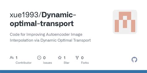 github xue1993 dynamic optimal transport code for improving
