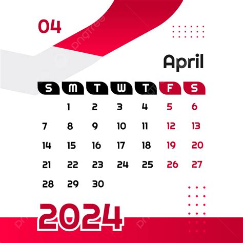 April 2024 Calendar Vector Design April 2024 Calendar April 2024