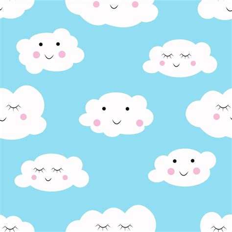 Premium Vector Cloud Vector Seamless Pattern Design