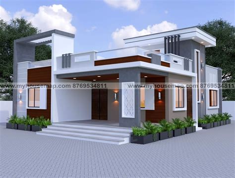Single Floor Front Elevation Design Modern