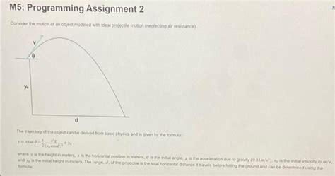 Solved M5 Programming Assignment 2 Consider The Motion Of