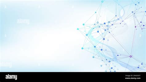 Digits Abstract Background With Connected Line And Dots Web Cover Digital Neural Networks