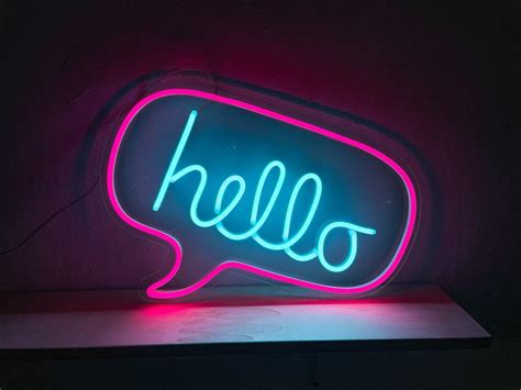 Hello LED Neon Sign Neon Light Lettering Neon Lamp Word Small Etsy