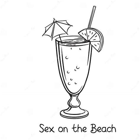 Sex On The Beach Tropical Cocktail Stock Vector Illustration Of