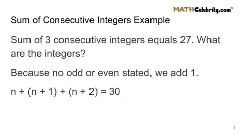 Sum Of Consecutive Integers Pptx
