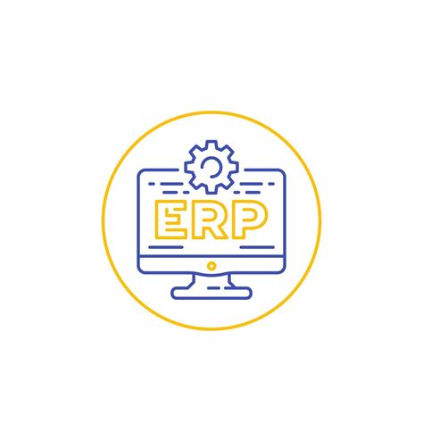 ERP Software Icon With Computer Linear Eps 2012187 Vector Art At Vecteezy