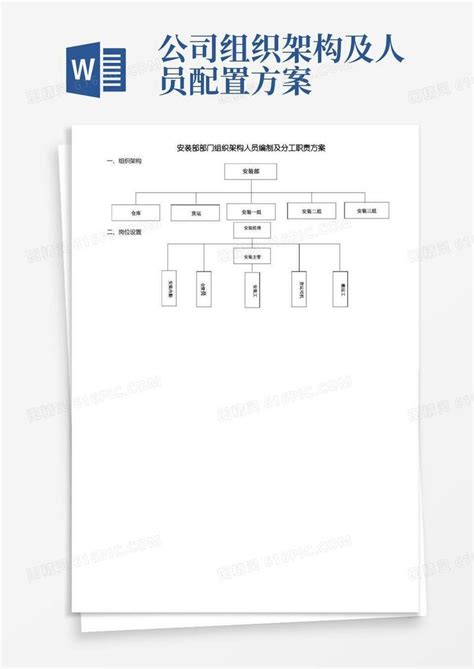 安装部部门组织架构人员编制及分工职责方案word模板免费下载 编号z7pawpokd 图精灵