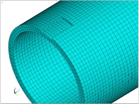 Fe Model Of A Corroded Pipeline In Ansys Only A Localized Corrosion Is